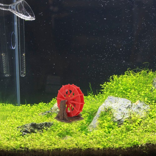 Fish Tank Landscaping Decor Miniature Waterwheel Aquarium Feature Scene ...