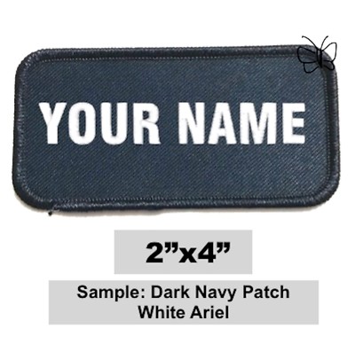 Custom Personalized Embroidered Name Patch Name/Title Tag 2"x4" DARK ...