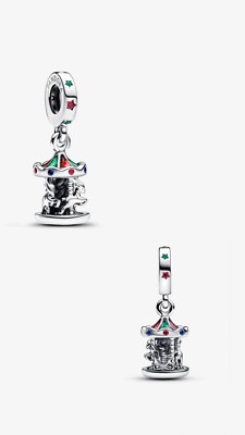 NEW 2024 PANDORA Bead Spinning Carousel Dangle Charm 793586C01 D62 | eBay