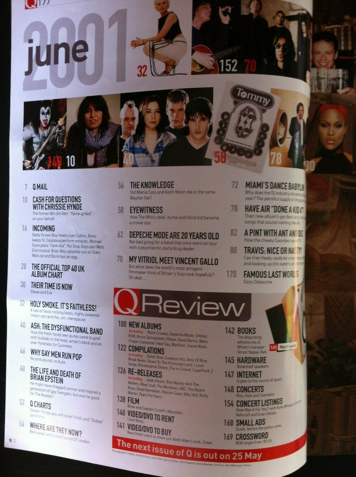 Q Magazine June 2001. Ash. Tim Wheeler. Travis. Depeche Mode. R.E.M ...