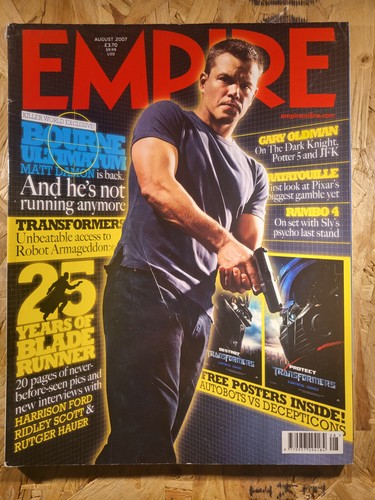 Empire Magazine August 2007 (819) Bourne Ulimatum Matt Damon Rambo 4 ...