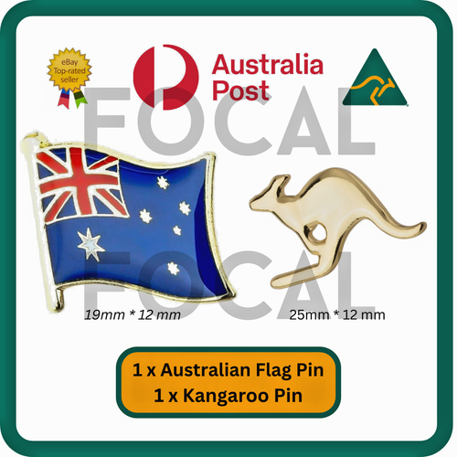 Australia Aus Flag Pin + Kangaroo Pin Badge Anzac Jewellery Patriot Day ...