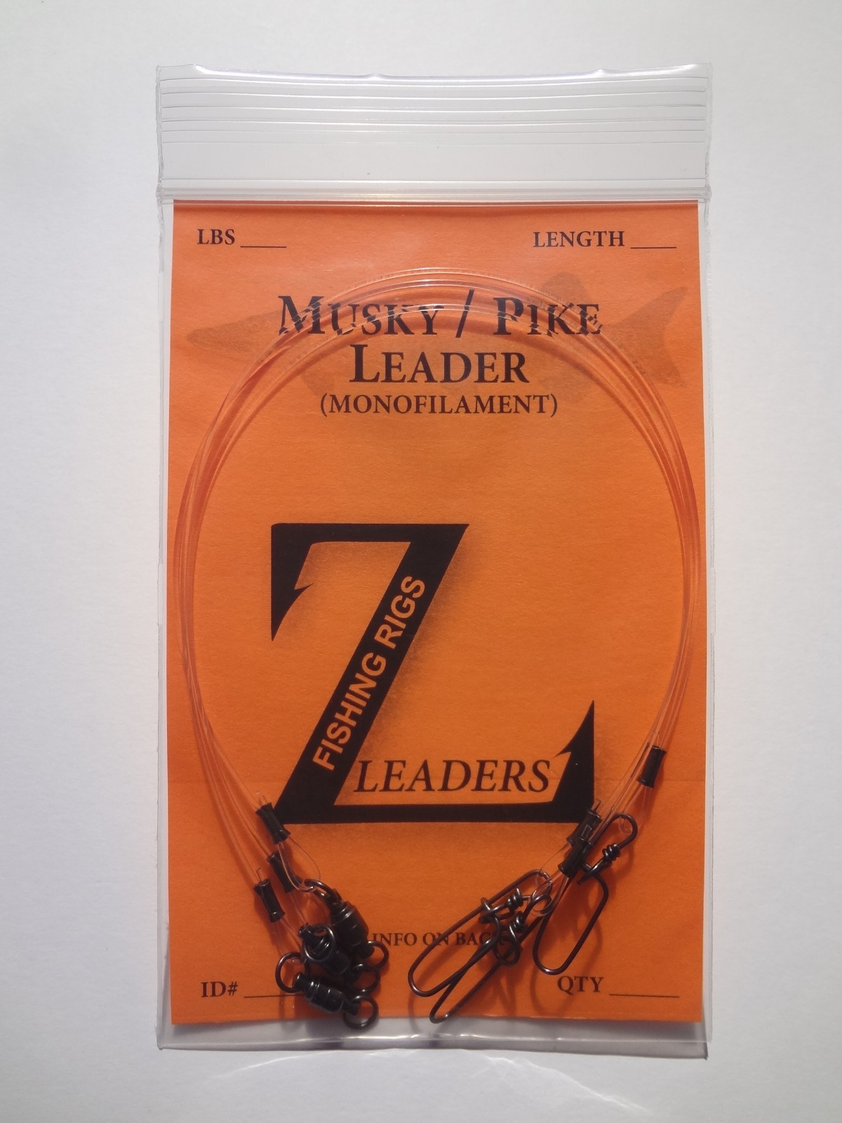 (3-Pack) MUSKY / PIKE CLEAR MONOFILAMENT LEADERS (BEARING SWIVEL ...