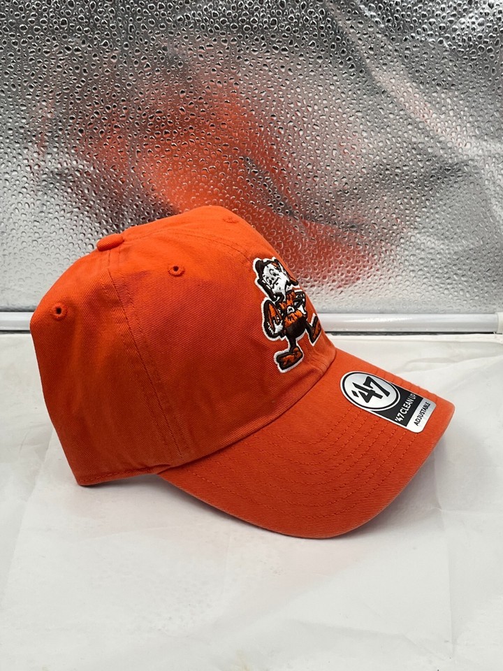 Cleveland Browns NFL '47 Brand Throwback Orange Clean Up Adjustable Hat ...