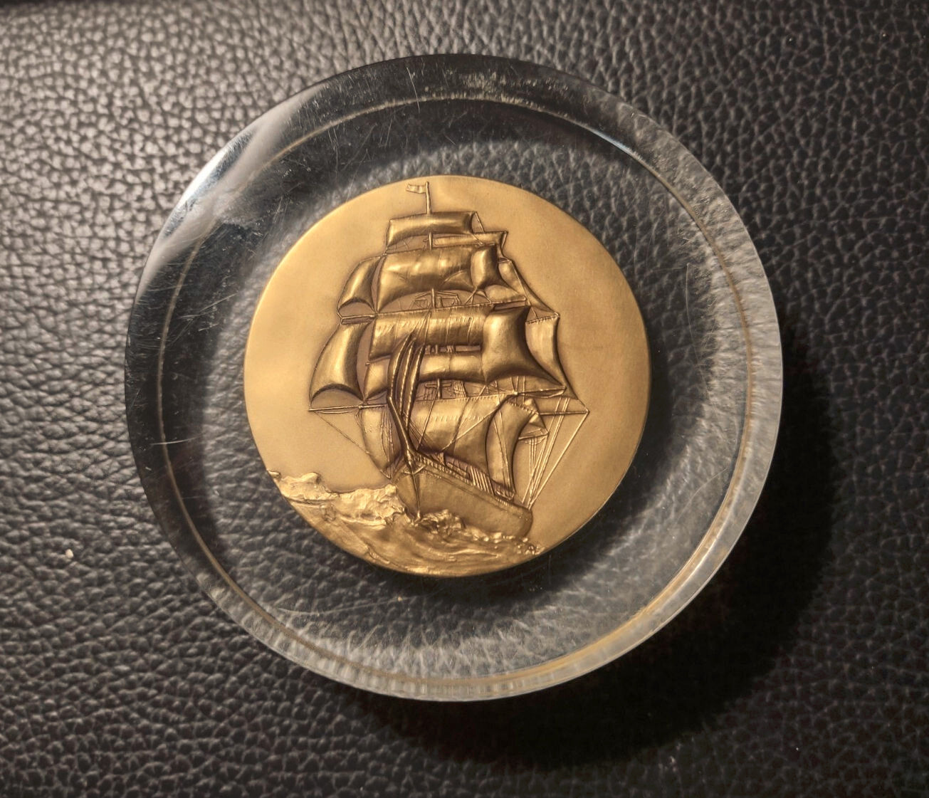 Vintage Paperweight Featuring 2.5" AMI Bronze Medallion Medal Bristol ...