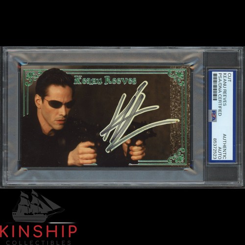 Keanu Reeves signed Cut 3x5 Custom Card PSA DNA Slab Matrix Actor Auto ...