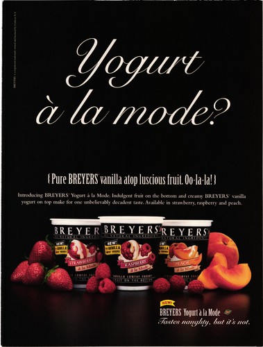 Breyers Yogurt A'La Mode Print Advert Pure Breyers Vanilla Atop Fruit ...
