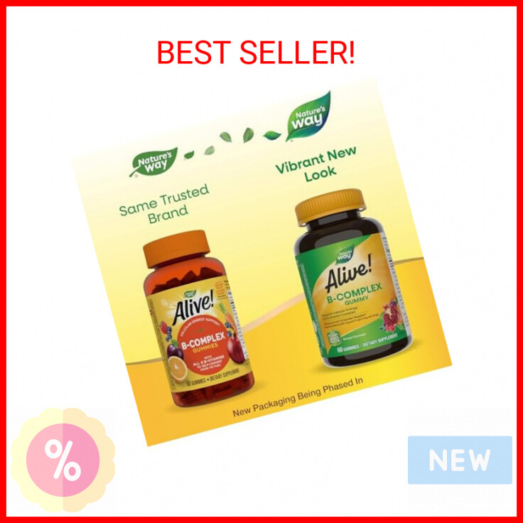 Nature's Way Alive! B-Complex Gummies, Cellular Energy Support*, 8 B ...