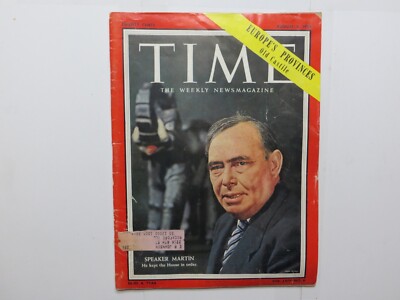 Time Magazine (August 9, 1954) (Speaker Martin) 7X | eBay