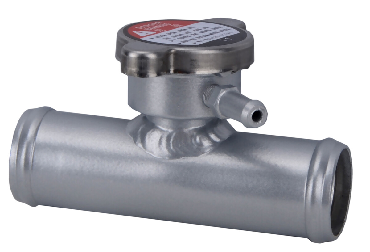 32MM 1-1/4" O.D Hose Aluminum Inline Radiator Filler Neck With Cap /45 ...