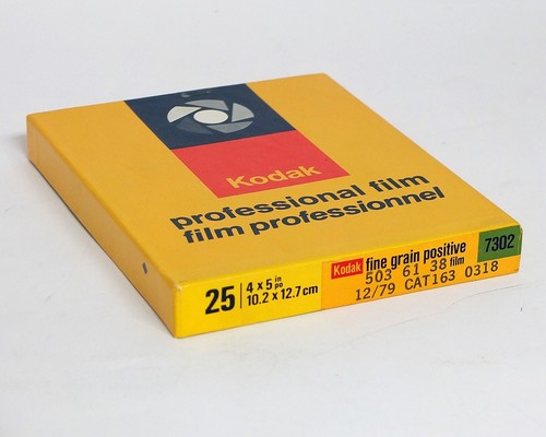 Kodak Fine Grain Positive Film 7302 4x5 Film 25 sheets Expired CAT 163 ...