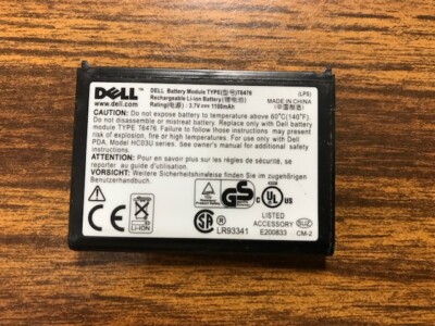 Li-Ion Rechargeable Battery for Dell Axim X50/X50v/X51/X51v T6476 3.7V ...