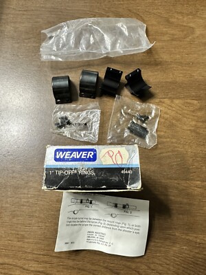 NOS Vintage Weaver "Tip Off" 1 Inch Scope Rings Clamp On with Screws ...