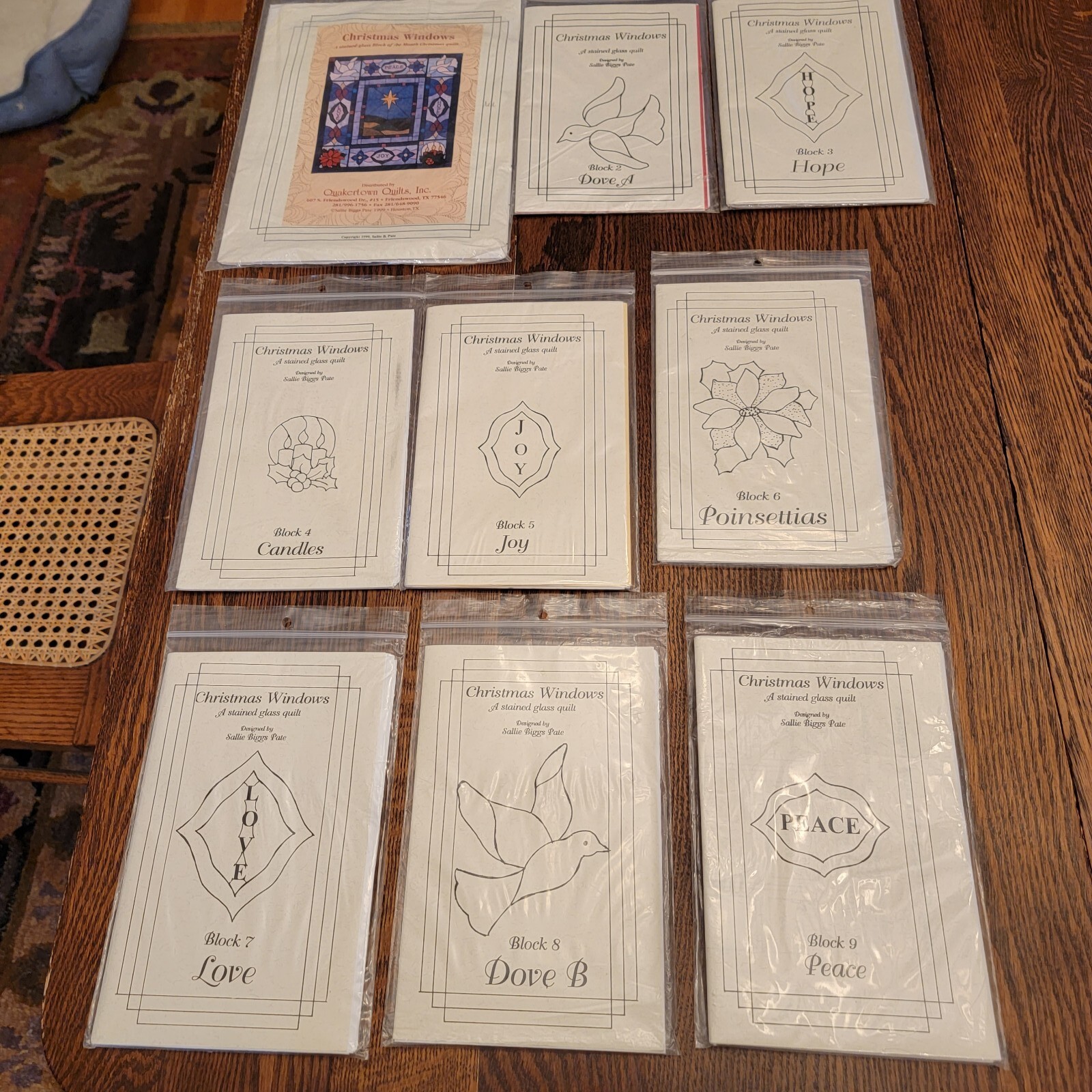 Christmas Windows Stained Glass Quilt Pattern All 9 Blocks * Sallie ...