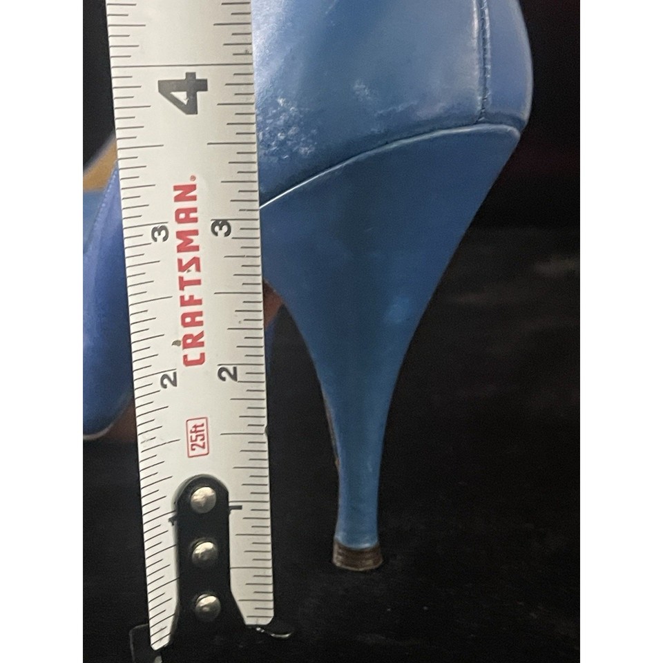 VTG 50s 60s Blue Leather High Heels Stilettos Sz 5.5 Rockabilly ...
