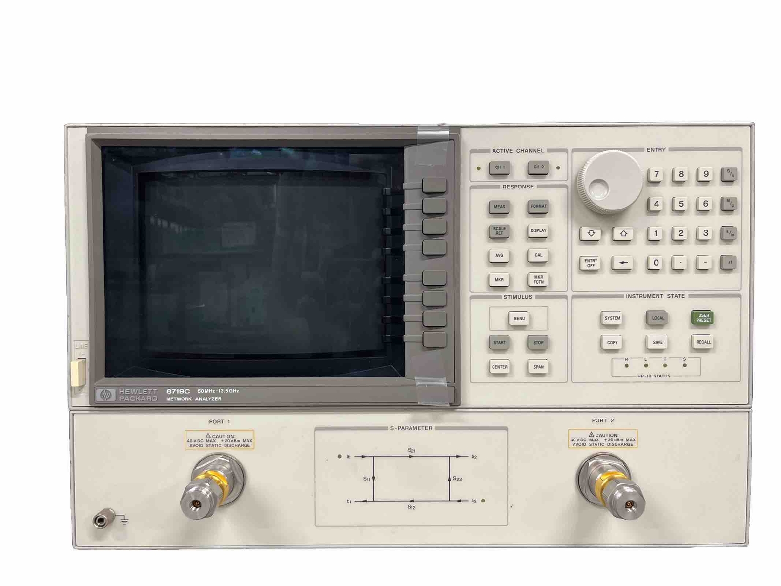 HP 8719C Network Analyzer, 50MHz to 13.5GHz w/ Opts 001-010 & NIST ...