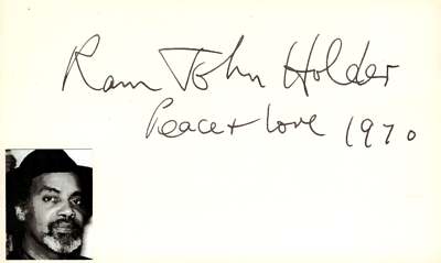 Ram John Holder Signed Auto 3x5 Index Card Desmond's | eBay