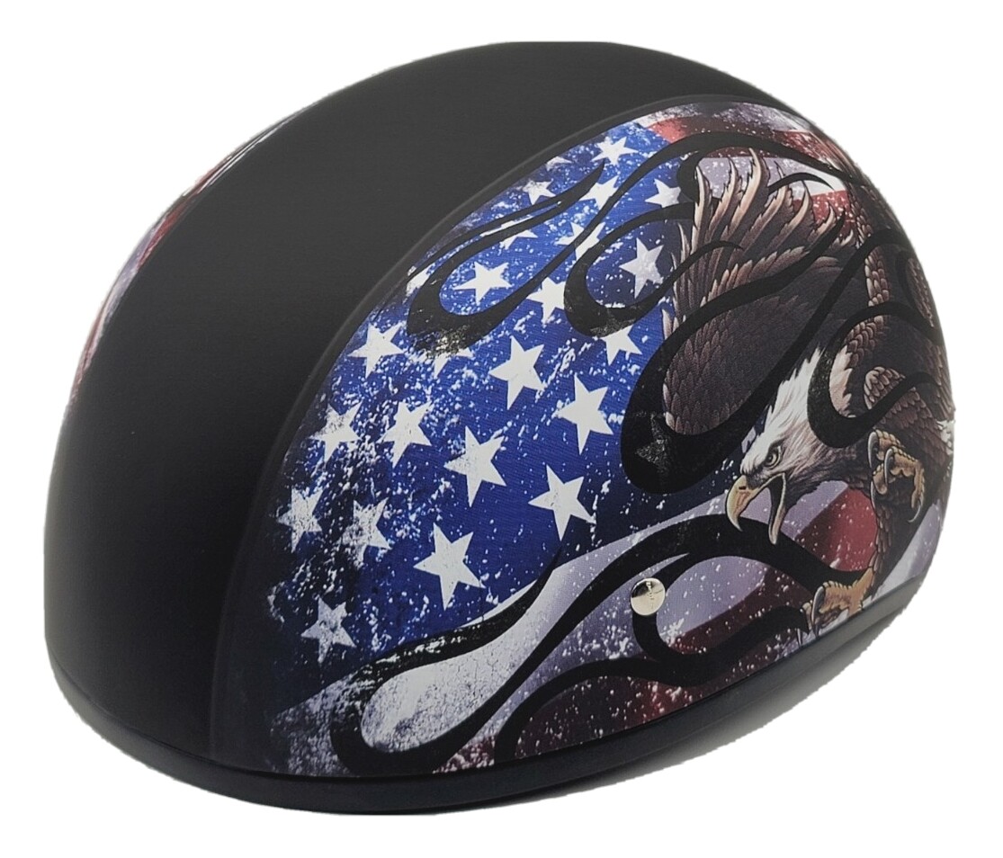 Daytona Helmets XL Half Skull Cap Motorcycle Helmet USA Flag With Eagle ...
