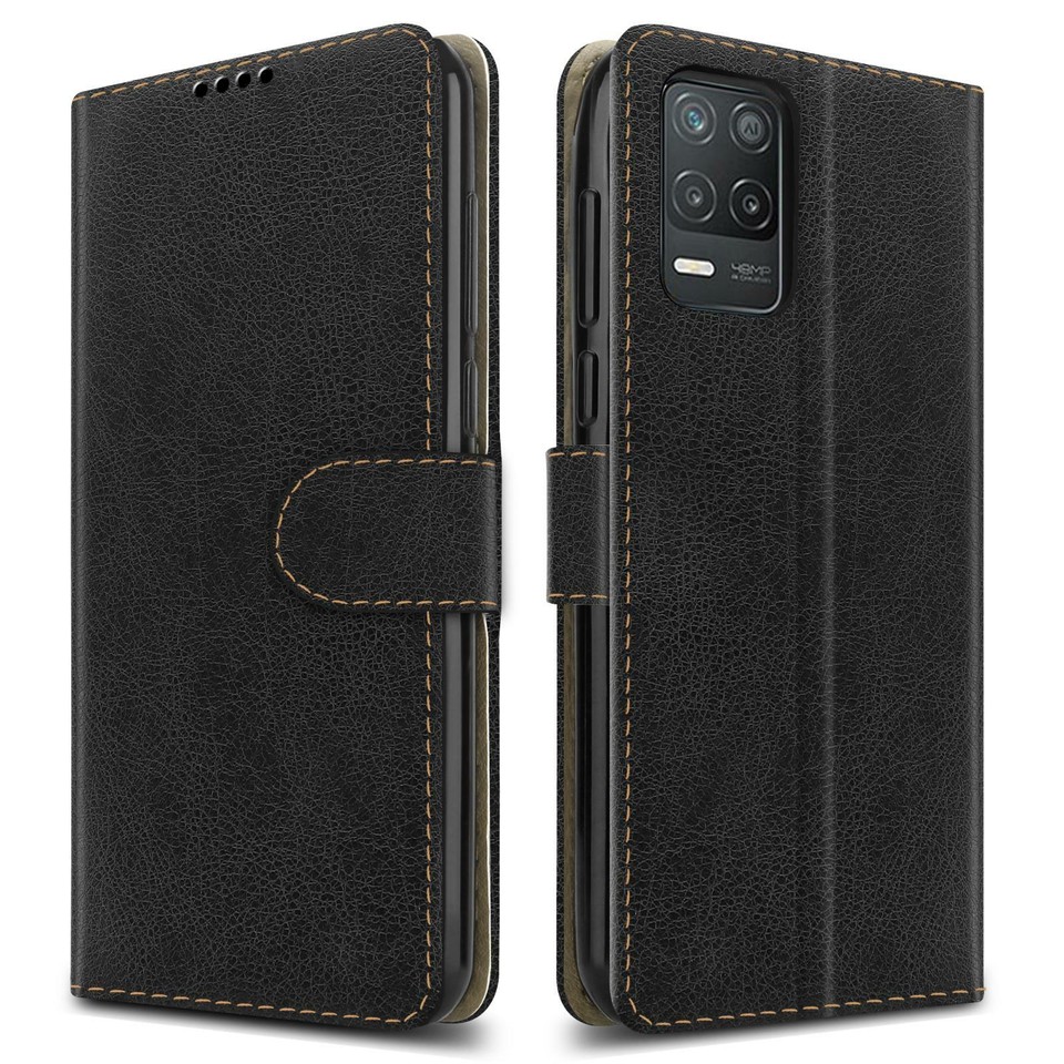 For Realme 8 5G Case, Magnetic Flip Leather Book Wallet Shockproof ...