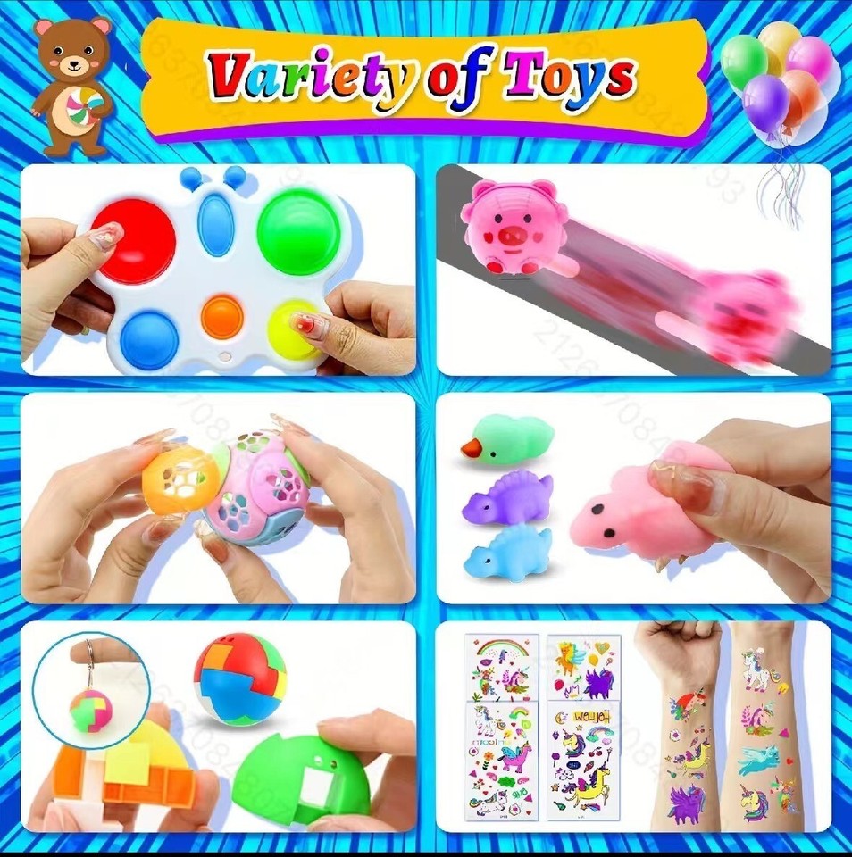 Mega Fidget Toy Assortment 206 Pcs Pop Tubes Sensory Toys Party Favors Kids Gift | eBay