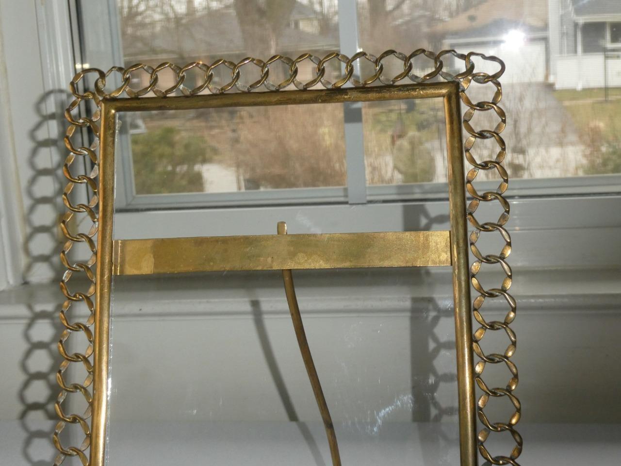 RARE ANTIQUE ENGLISH BRASS WEDDING RING PICTURE FRAME LARGE 11 1/2" X 9 ...