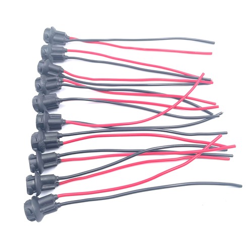 10X T10 168 2827 LED Bulbs Sockets Extension Female Plug Wiring Harness ...