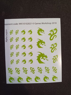 Alpha Legion Transfer Sheet x1 - Chaos space marine - Warhammer 40k | eBay