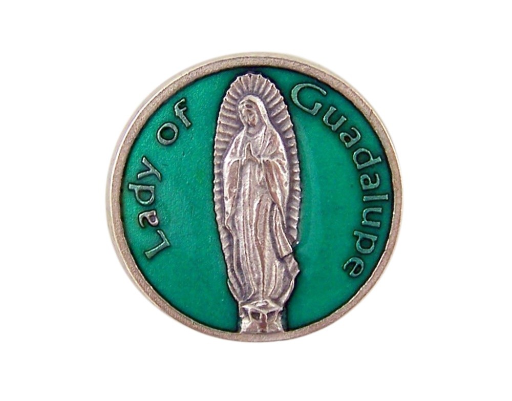 Green Enamel Lady of Guadalupe Virgin Mary Pocket Token, 1 1/4 Inch | eBay