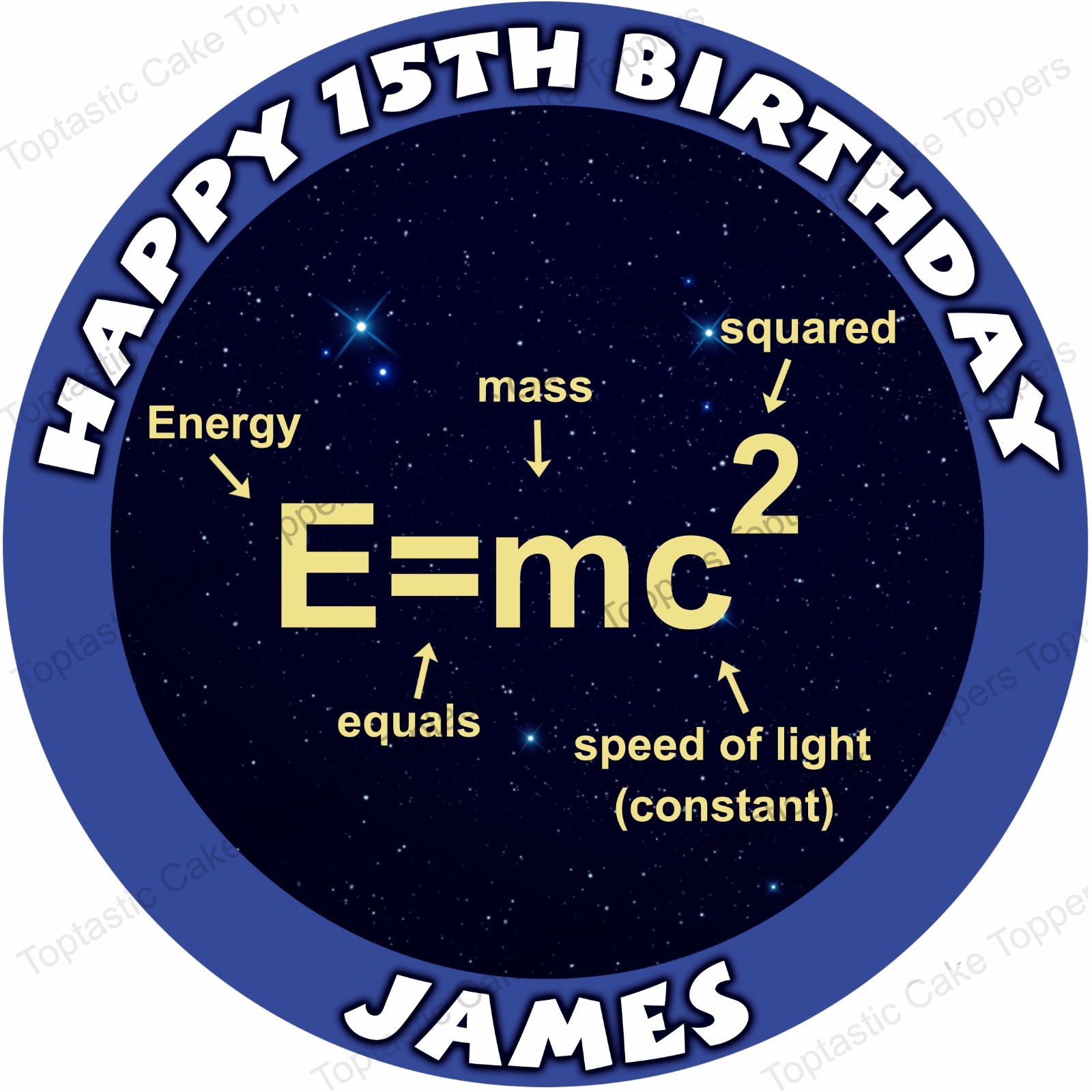Personalised Relativity Science Maths Physics Edible Icing Birthday ...