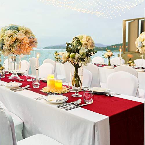12 Pack Satin Table Runner 12 x 108 Inch Red Long Wedding Satin Silk ...