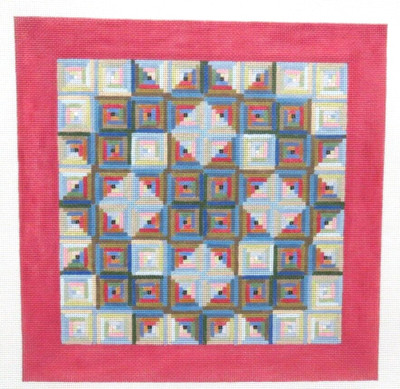 Susan Roberts Log Cabin Star Quilt Handpainted Needlepoint Canvas | eBay