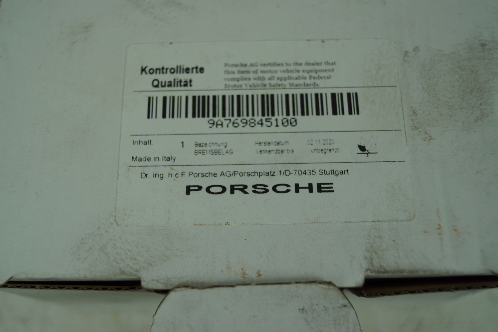 Porsche Macan 95B Bremsbeläge hinten 9A769845100 NEU Original | eBay.de