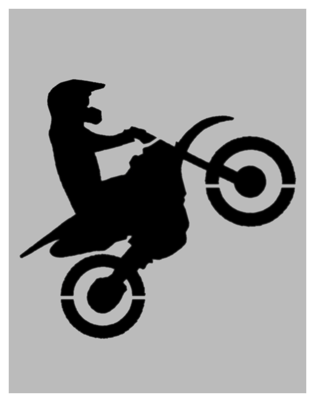 Motorcycle Wheelie Dirt Bike Stencil 8.5" x 11" Sheet FAST FREE ...