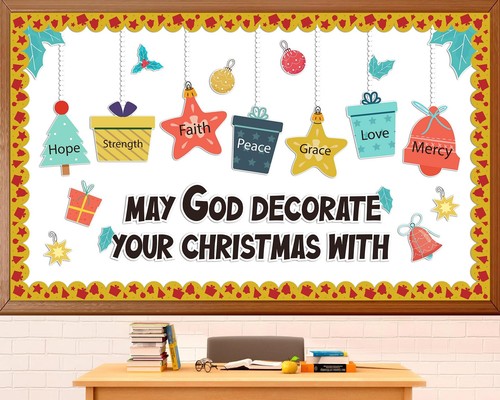 Christmas Religious Bulletin Board Decoration Set Christian Classroom ...