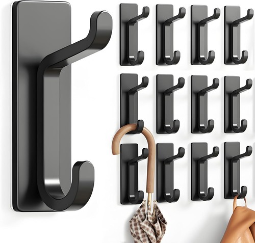 Self Adhesive Hooks, Sticky Hooks Extra Sturdy, Hanging up to 12 Pack ...