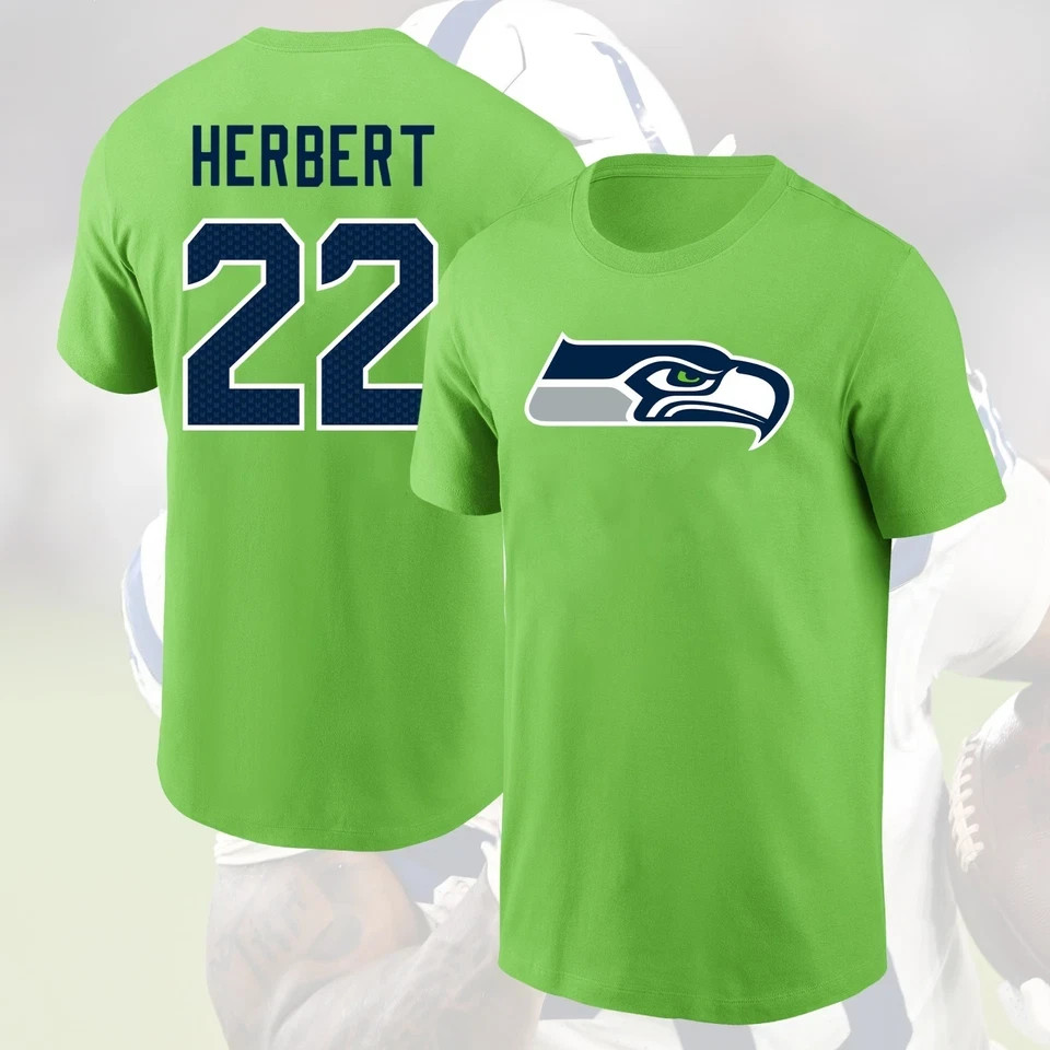 US Stock Kha.lil Her.bert #22 Sea.ttle Sea.hawks 2025 Name & Num Fan Gift | eBay