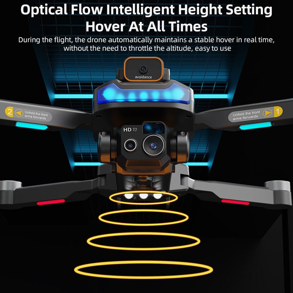 4K Dual RC Drone with HD Camera Wifi FPV Drones Foldable Quadcopter + 2 Battery | eBay