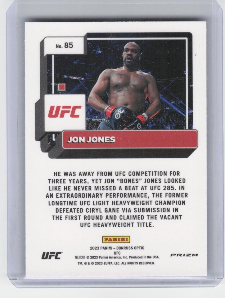 2023 Panini Donruss Optic UFC Jon Jones #85 Silver Holo Prizm | eBay