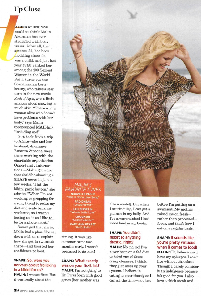 Shape Magazine Malin Akerman Bikini Body Workout Flat Abs Summer Snacks 2012 | eBay