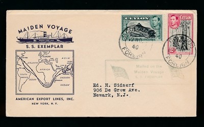 CEYLON SHIP SS EXEMPLAR WW2 MAIDEN VOYAGE 1940 AMERICAN EXPORT LINES ...