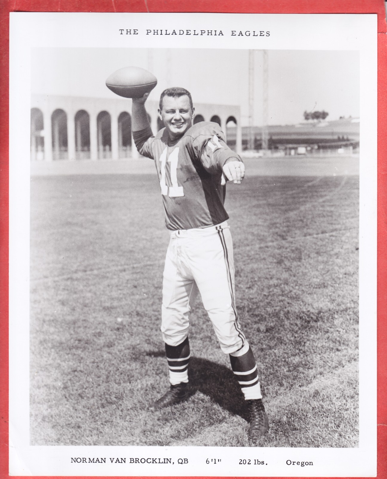 1959 PHILADELPHIA EAGLES TEAM ISSUE GLOSSY 8 X 10 NORM VAN BROCKLIN | eBay