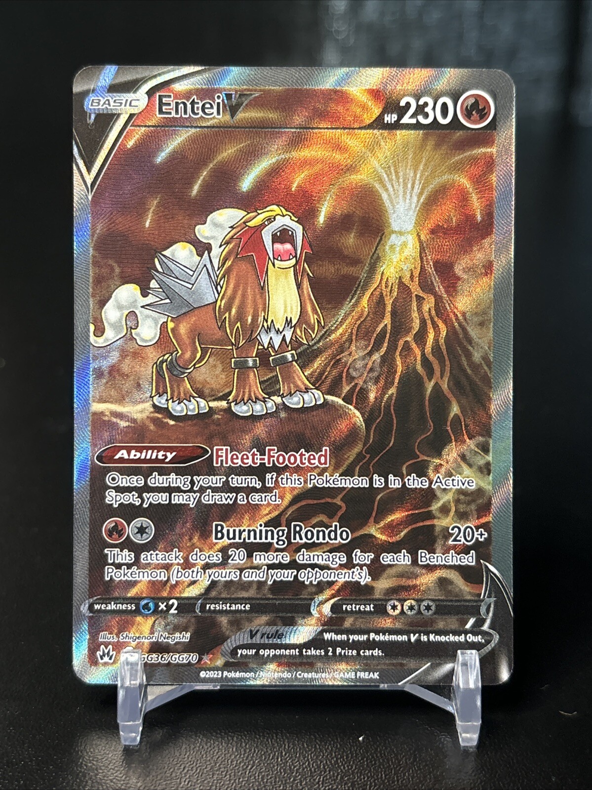 Pokemon Entei V GG36/GG70 Alt Art Crown Zenith Galarian Gallery - NM | eBay