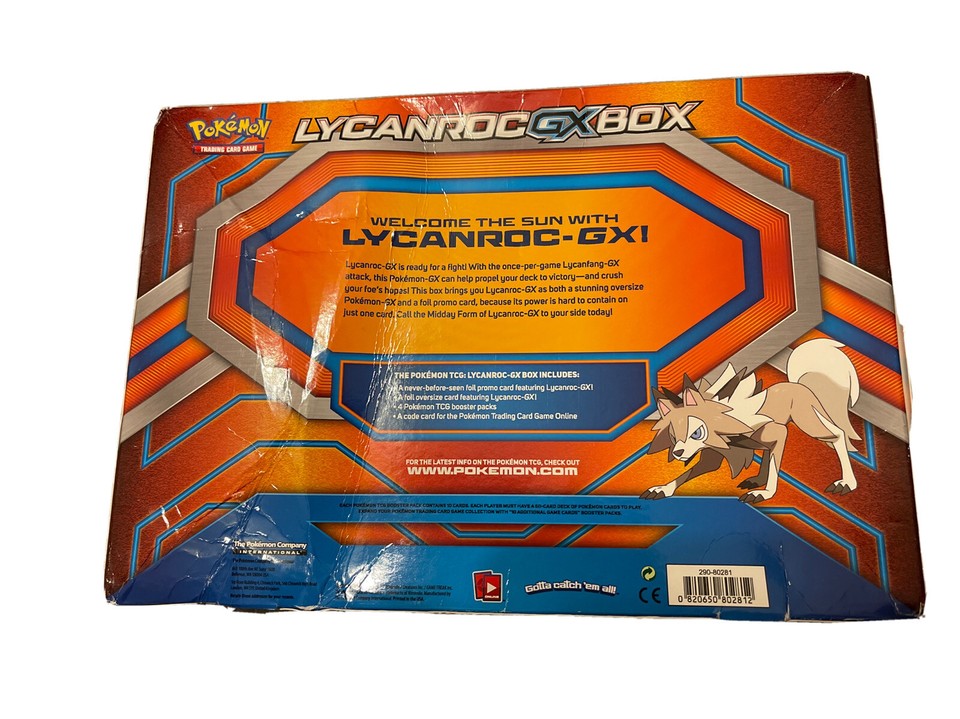 BRAND NEW Pokemon TCG: 2017 Lycanroc Gx Box W/ 1 Foil Lycanroc Gx Card ...