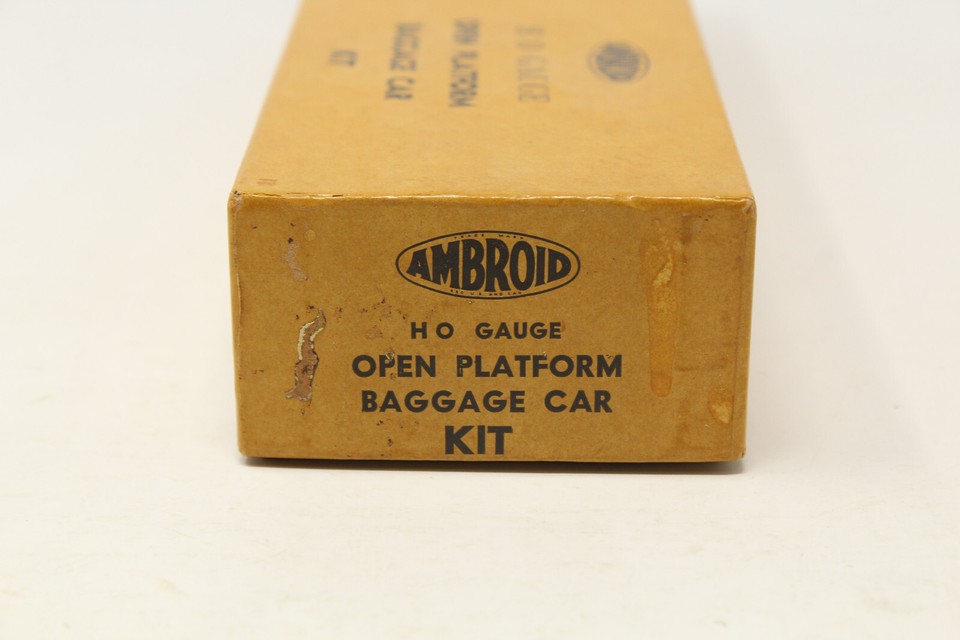 HO Ambroid Open Platform Baggage Car Wood Craftsman Kit | eBay