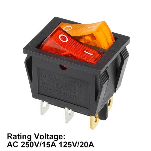 Double Position Rocker Switch Toggle ON OFF AC250V15A 125V20A Power ...