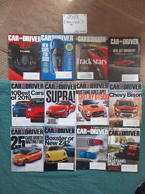 ** CAR & DRIVER Magazine 2019 Full Year Subscription 12 issue Lot Jan ...