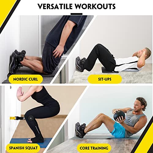 HAMSTRING CURL STRAP Nordic Sit-Ups Spanish Squats Ab Workout Yellow ...