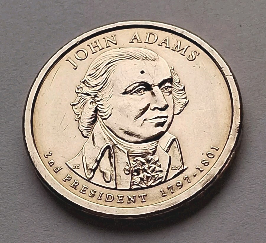 2007 P John Adams Presidential $1 Golden One Dollar Coin Circulated ...