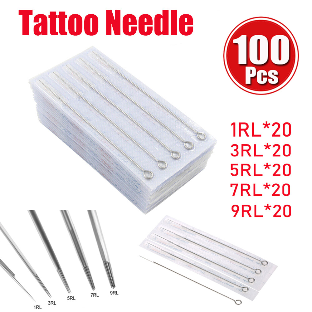 100pcs Mixed Tattoo Needle Set 1RL 3RL 5RL 7RL 9RL Stainless Steel ...