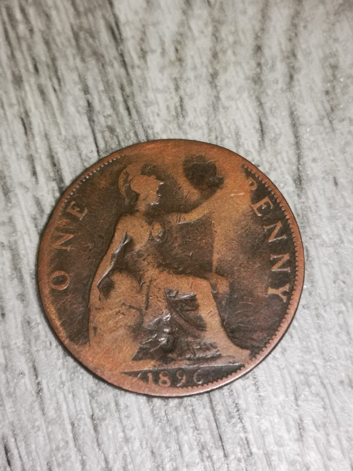 Queen Victoria One Penny 1896 (DEI. GRA. BRITT. REGINA. FID. DEF. IND ...